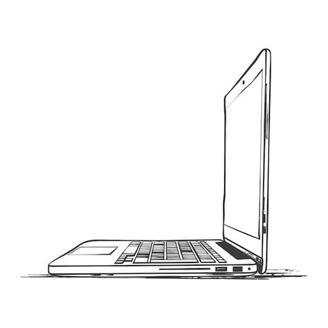 Esboço Desenhado à Mão De Um Computador Portátil Fechado Vetor