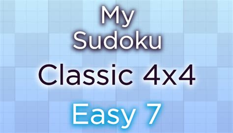 My Sudoku Classic 4x4 Easy 7 Steam News Hub