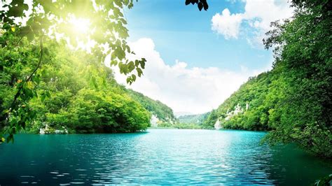 Green Lake Natural Scenery Widescreen KDE Store