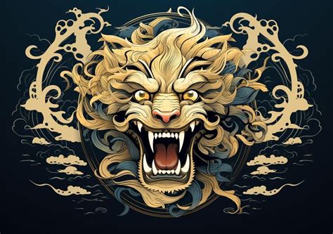 Premium Photo There Is A Lion Head With A Large Open Mouth And A