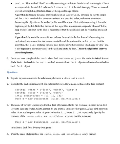 Solved Activity 1 Design And Create A Card Class