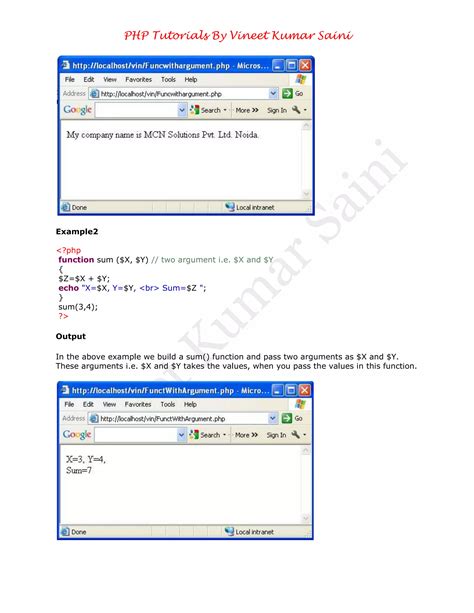 Functions In Php Pdf