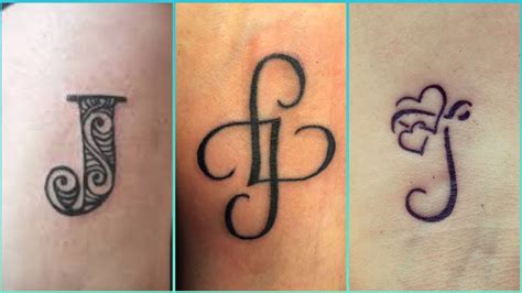 Rose Typewriter Font Capital Letter J Temporary Tattoo Water Resistant