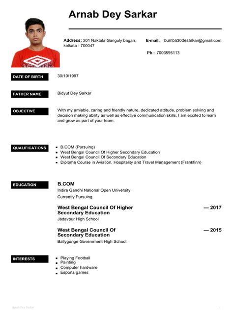 Cv Arnab Dey Sarkar Pdf