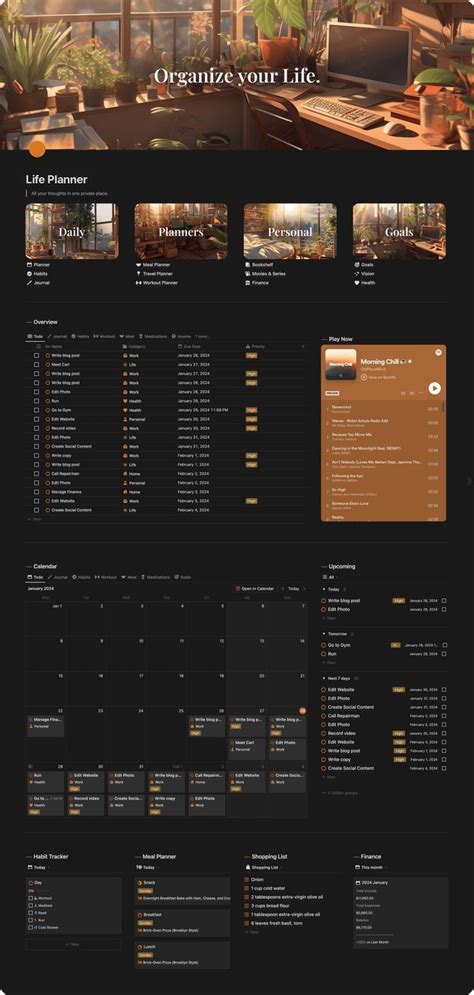 Restaurant Website Design Inspiration Ultimate Notion Life Planner