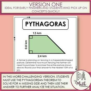 Pythagorean Theorem Word Problem Scavenger Hunt Activity By The Math