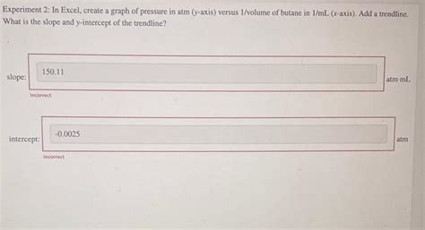 Experiment 2 In Excel Create A Graph Of Pressure In Chegg