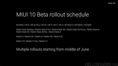 Miui 10 Global Beta Supported Devices And Rollout Schedule