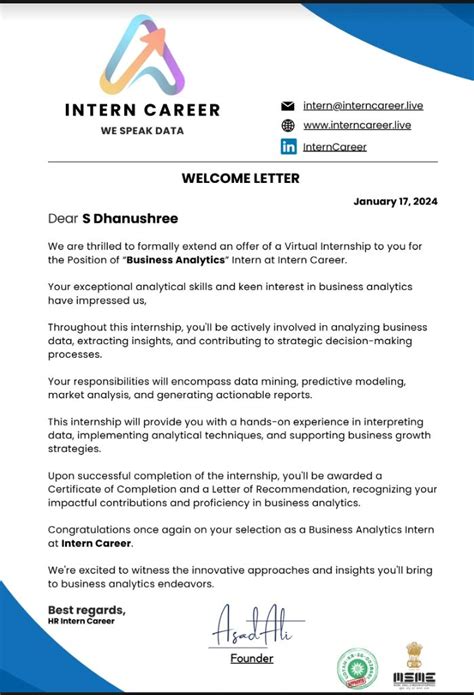 dhanushree s on linkedin interncareer businessanalyst