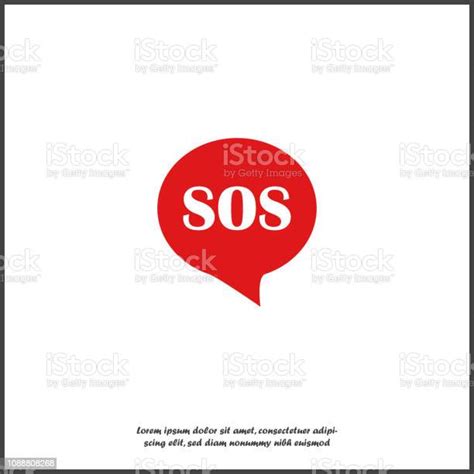 투명 한 배경에 Sos 핀 표식입니다 음성 벡터 아이콘 Boubble Sos 흰색 배경에 고립 개념에 대한 스톡 벡터 아트 및