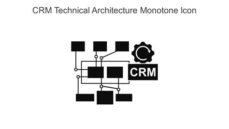 Crm Technical Architecture Monotone Icon In Powerpoint Pptx Png And