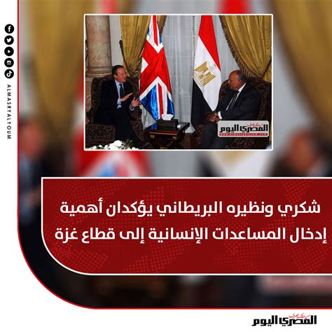 المصري اليوم شكري ونظيره البريطاني يؤكدان أهمية إدخال