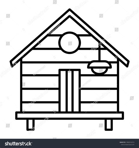 Vector Hut Outline Icon Design Stock Vector Royalty Free 1980916319