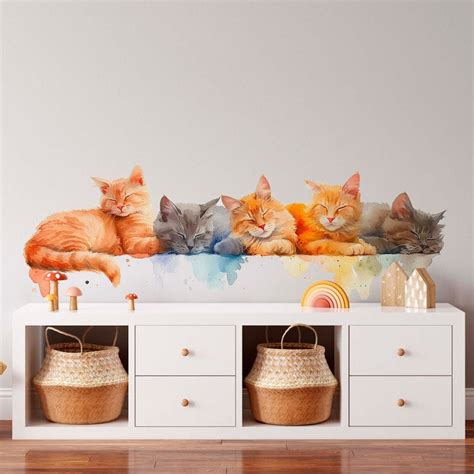 Cat Decal Wall Stickers Etsy