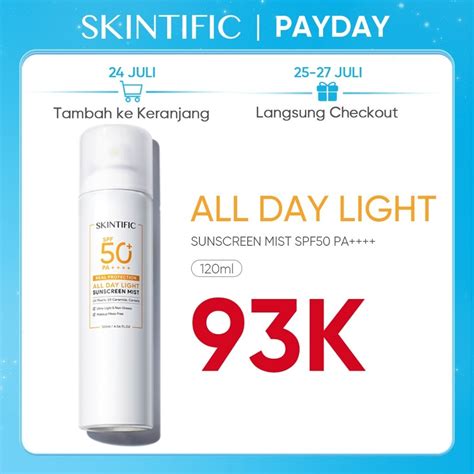 Jual Travel Size Skintific All Day Light Sunscreen Mist Spf 50 Pa