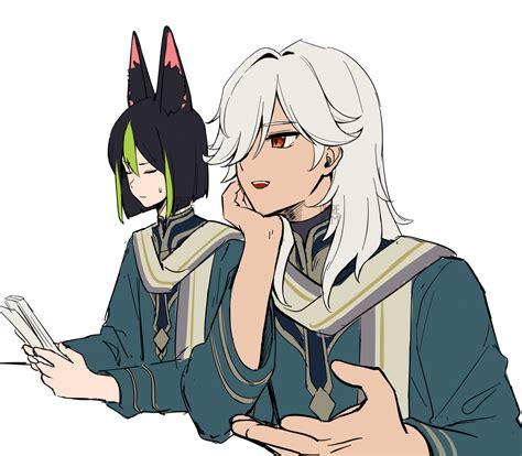 Tighnari And Cyno Genshin Impact Drawn By Dherekim Danbooru