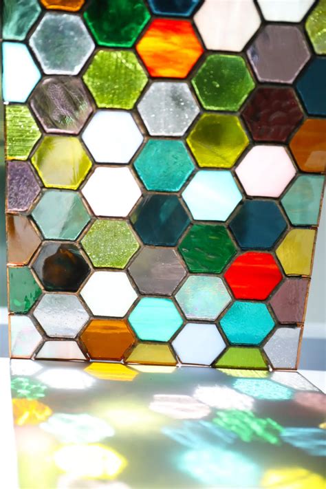 Honeycomb Stained Glass Custom Pattern Panel Honeycomb Etsy Artofit