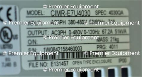 Yaskawa E7 E7bvb065yf3 Cimr E7u4030 50 Hp Drive Premier Equipment