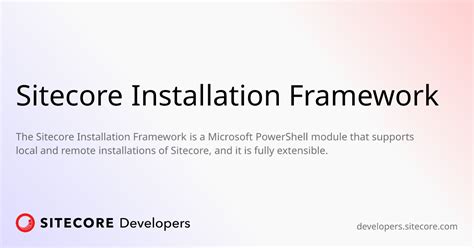 Sitecore Installation Framework