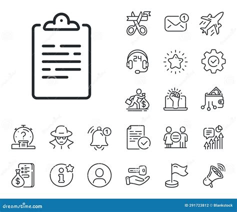 Clipboard Document Line Icon Agreement File Sign Salaryman Gender Equality And Alert Bell