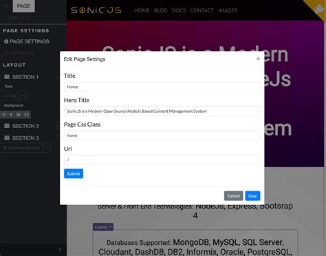 SonicJs Node Js CMS Ultra Modern Super Flexible Free Forever