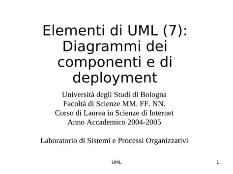 PDF Elementi Di UML Diagrammi Dei Componenti E Di Deployment Un