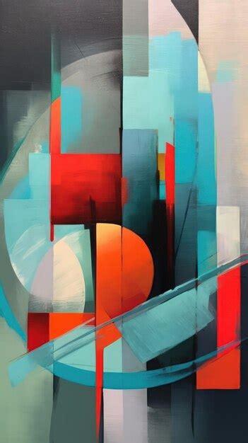 Premium Ai Image Contemporary Abstract Composition With Intersecting Planes And Bold Color