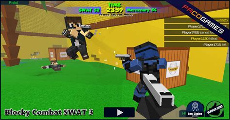 Blocky Combat Swat Games