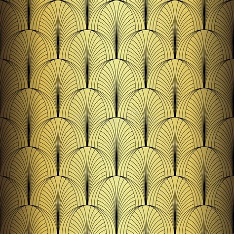Art Deco Wallpaper Black And Gold Seamless Pattern In Roaring Twenties