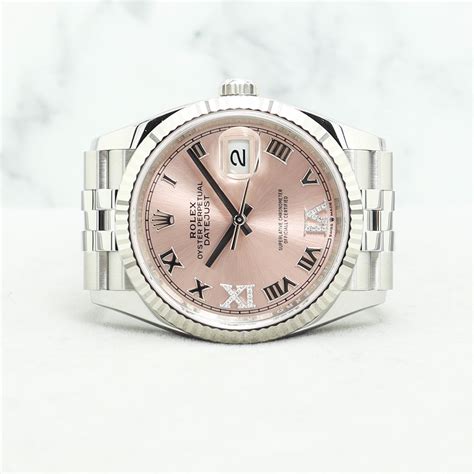 Rolex Rolex Datejust Mm Jubilee Pink W VI IX Diamond Watch Exchange Singapore