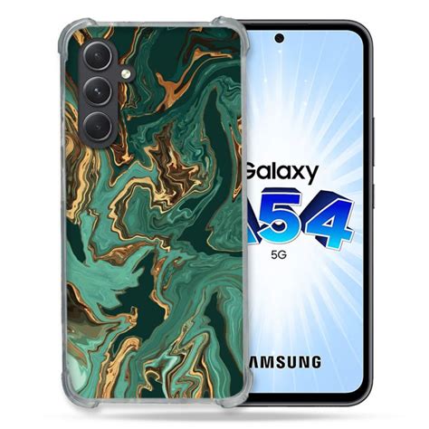 Coque Samsung Galaxy A G Texture Marbre Vert