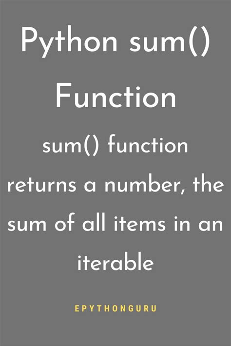 Python sum() function