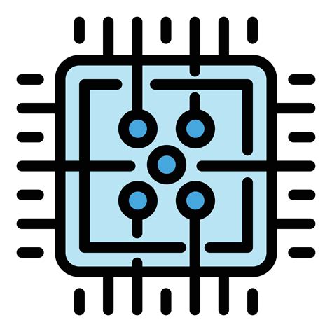 Laptop Ai Processor Icon Outline Vector Digital Circuit Vector Art At Vecteezy
