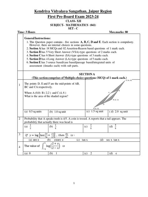 Set C Xii Maths Pb 1 Qp Pdf