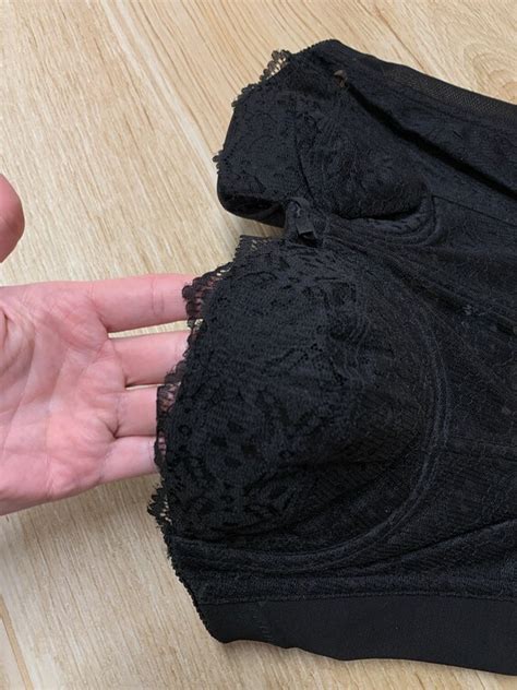 Vintage Sears Black Lacy Strapless Corset Bustier Bra Gem