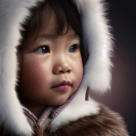 Stunning Close Up Portraits Alaskan Girl In Eskimo Costume • Promptden