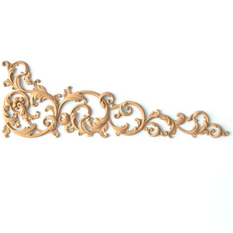 Hand Carved Baroque Corner Applqiue Right