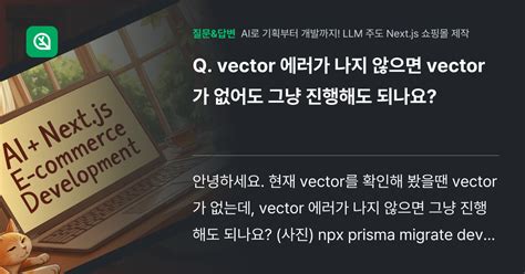 Vector 에러가 나지 않으면 Vector가 없어도 그냥 진행해 인프런 커뮤니티 질문and답변