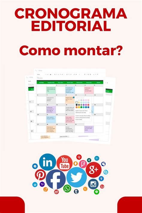 Cronograma De Postagem Cronograma Para O Instagram Di