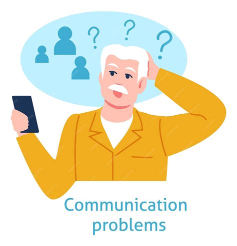 Premium Vector Old People Communication Problem Senior Age Poster