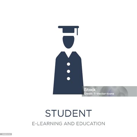 Ikon Siswa Ikon Siswa Vektor Datar Trendi Di Latar Belakang Putih Dari Elearning Dan Koleksi