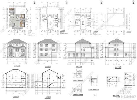 6套精品三层农村自建房别墅ca施工图下载【id1162306667】知末案例馆