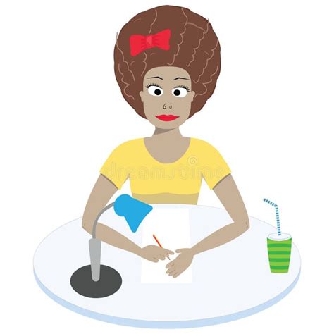 Pretty Young Woman Writing Letter Stock Illustrations 54 Pretty Young Woman Writing Letter