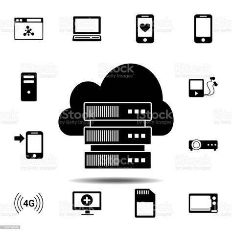 伺服器圖示為 Ui 和 Ux網站或移動應用程式設定的技術圖示的簡單字形向量元素向量圖形及更多互聯網圖片 互聯網 交流 保安 Istock