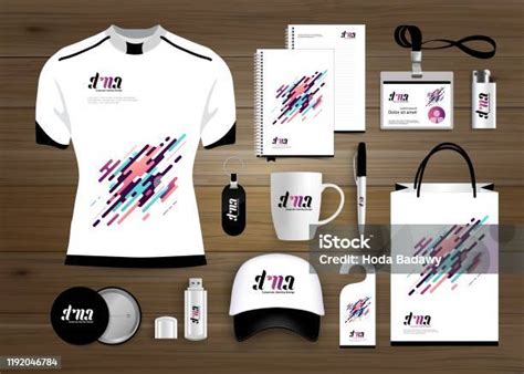 선물 항목 비즈니스 기업 정체성 벡터 추상 색상 홍보 기념품 대각선 종이 접기 요소디자인 링크 디지털 기술 회사 문구 세트 가방에 대한 스톡 벡터 아트 및 기타 이미지