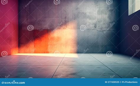 Textured Concrete Background With Colorful Backlight Generative Ai Stock Illustration