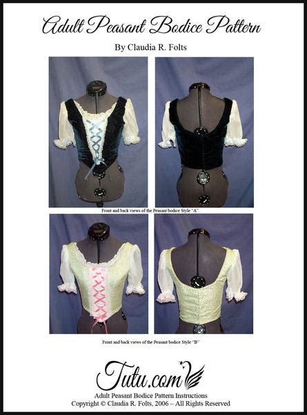 Download Instructions For Adult Peasant Bodice Pattern