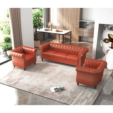 Kinghose 3 Piece Vegan Leather Living Room Set Reviews Wayfair