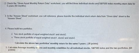 2 Check The Given Asset Monthly Return Data