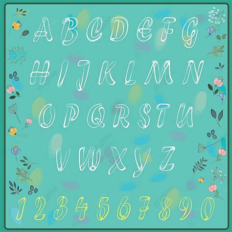 Elegance White Alphabet With Floral Background Clip Art Floral